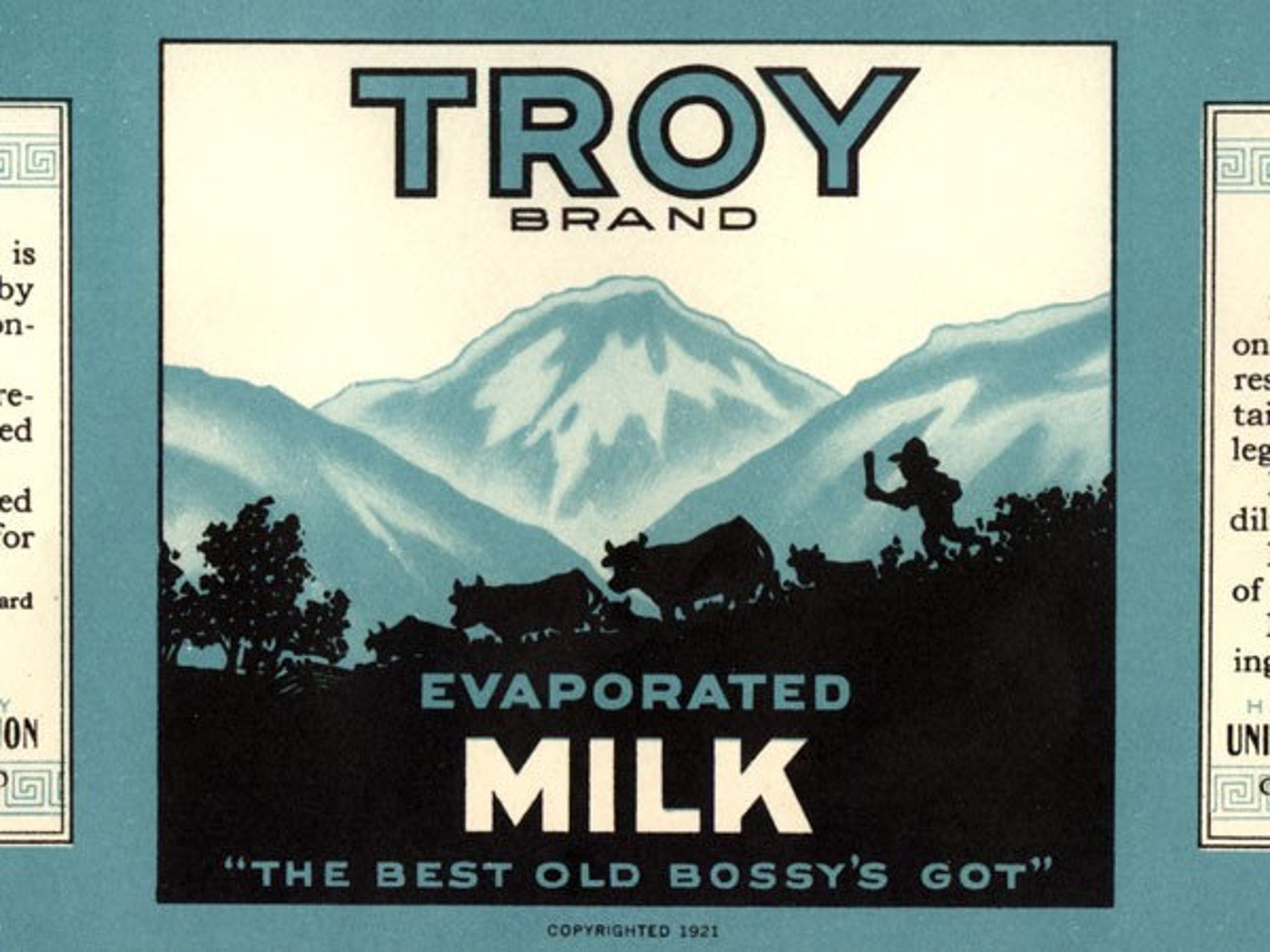 Troy Evaporated Milk Vintage Label - Etsy