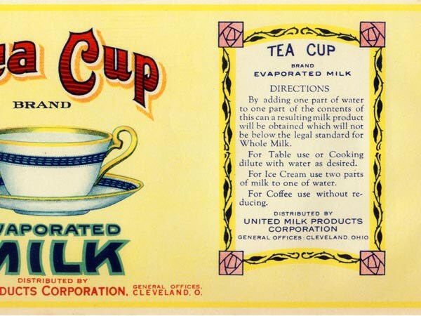 Tea Cup Evaporated Milk Vintage Label - Etsy