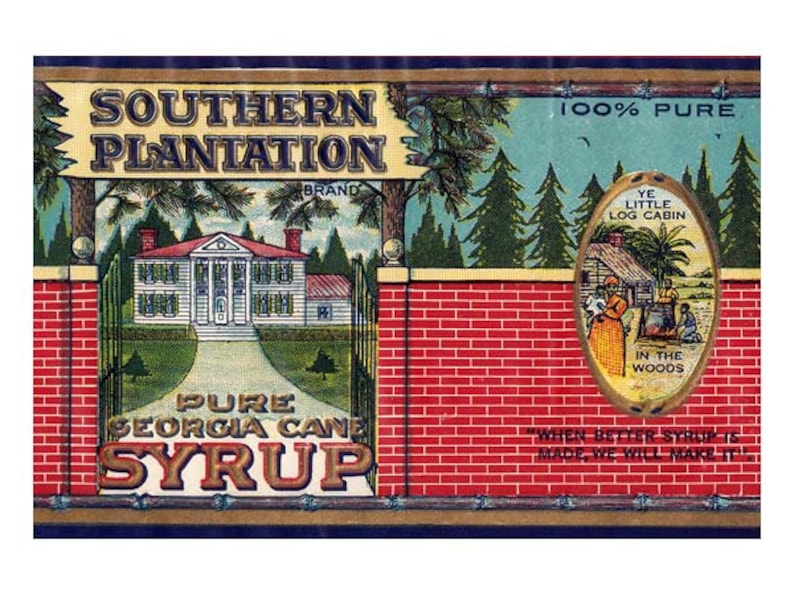 Southern Plantation Georgia Cane Syrup Label - Etsy