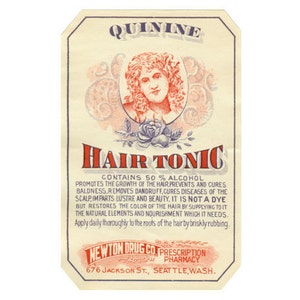 Quinine Hair Tonic Label - Etsy