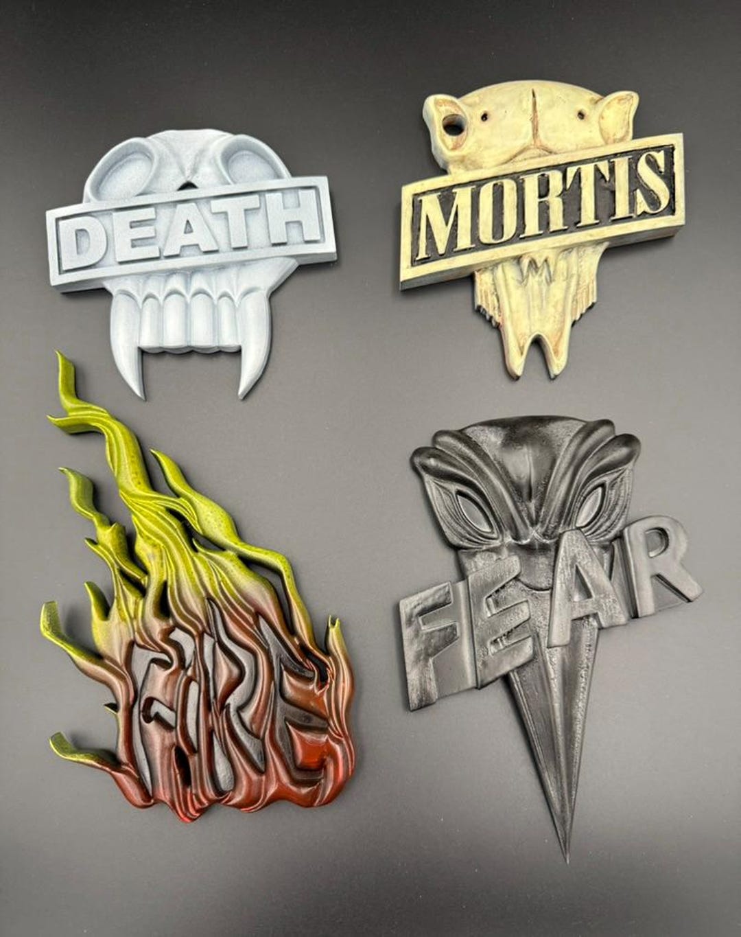 Dark Judges Badge Set – Judge Death, Fear, Fire & Mortis - Etsy UK