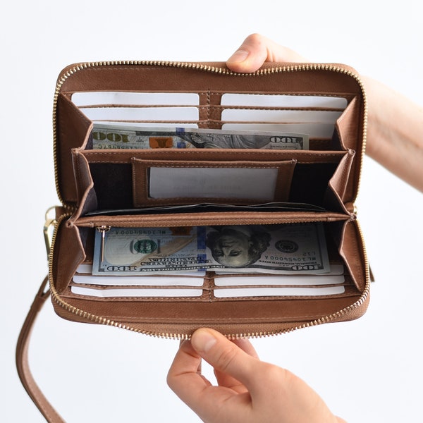 Leather Clutch With Wrist Strap - Etsy