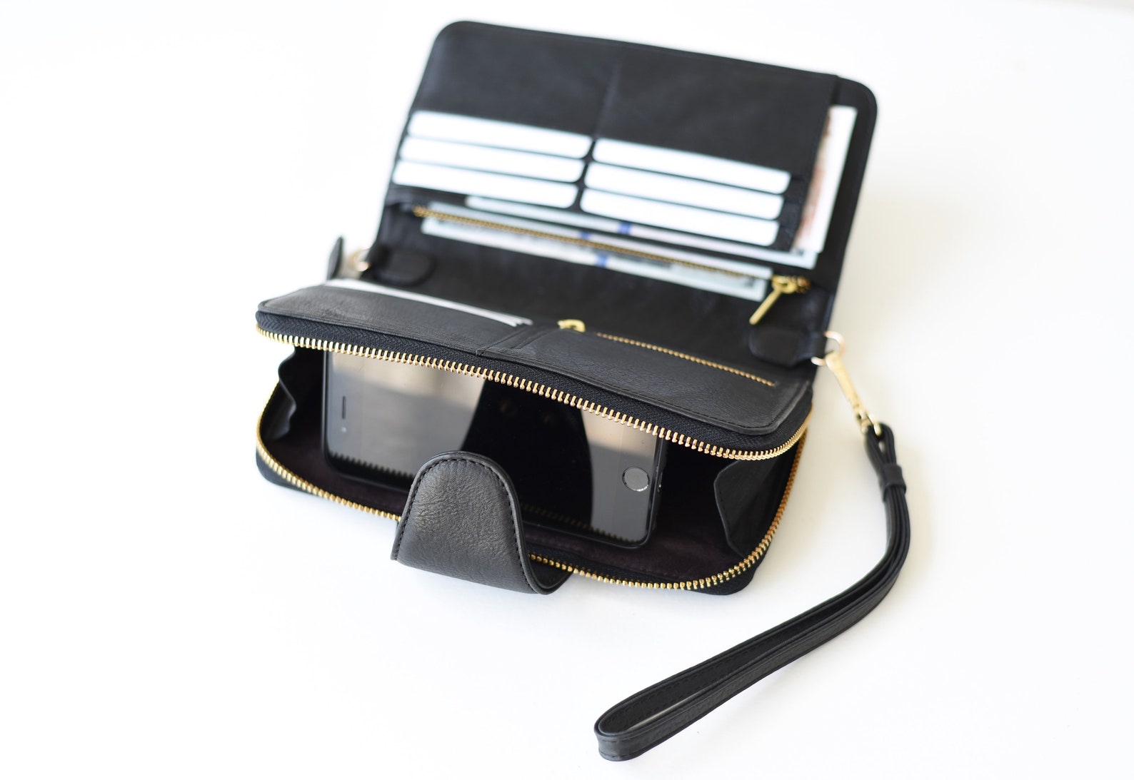 Small Leather Crossbody Purse - Large Bifold Wallet for Her ...