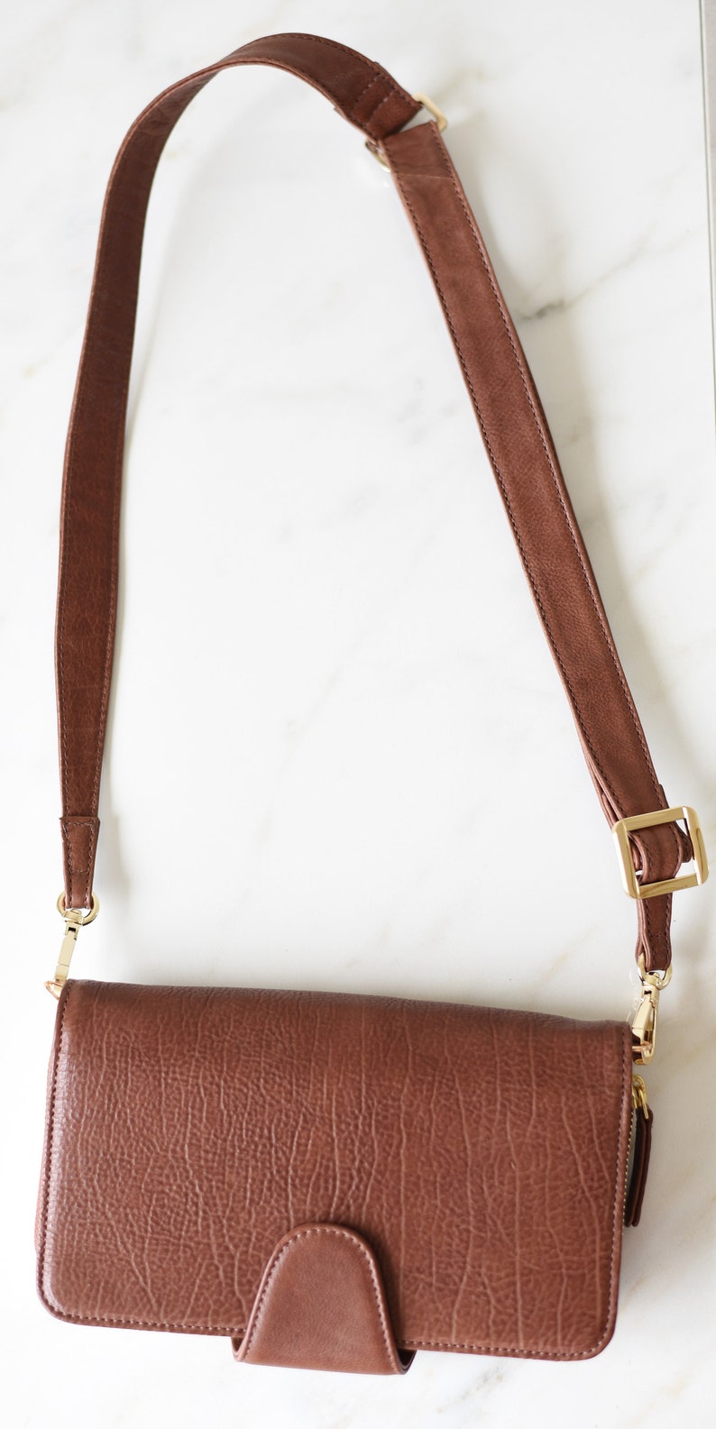 Small leather crossbody purse Large bifold wallet for her | Etsy