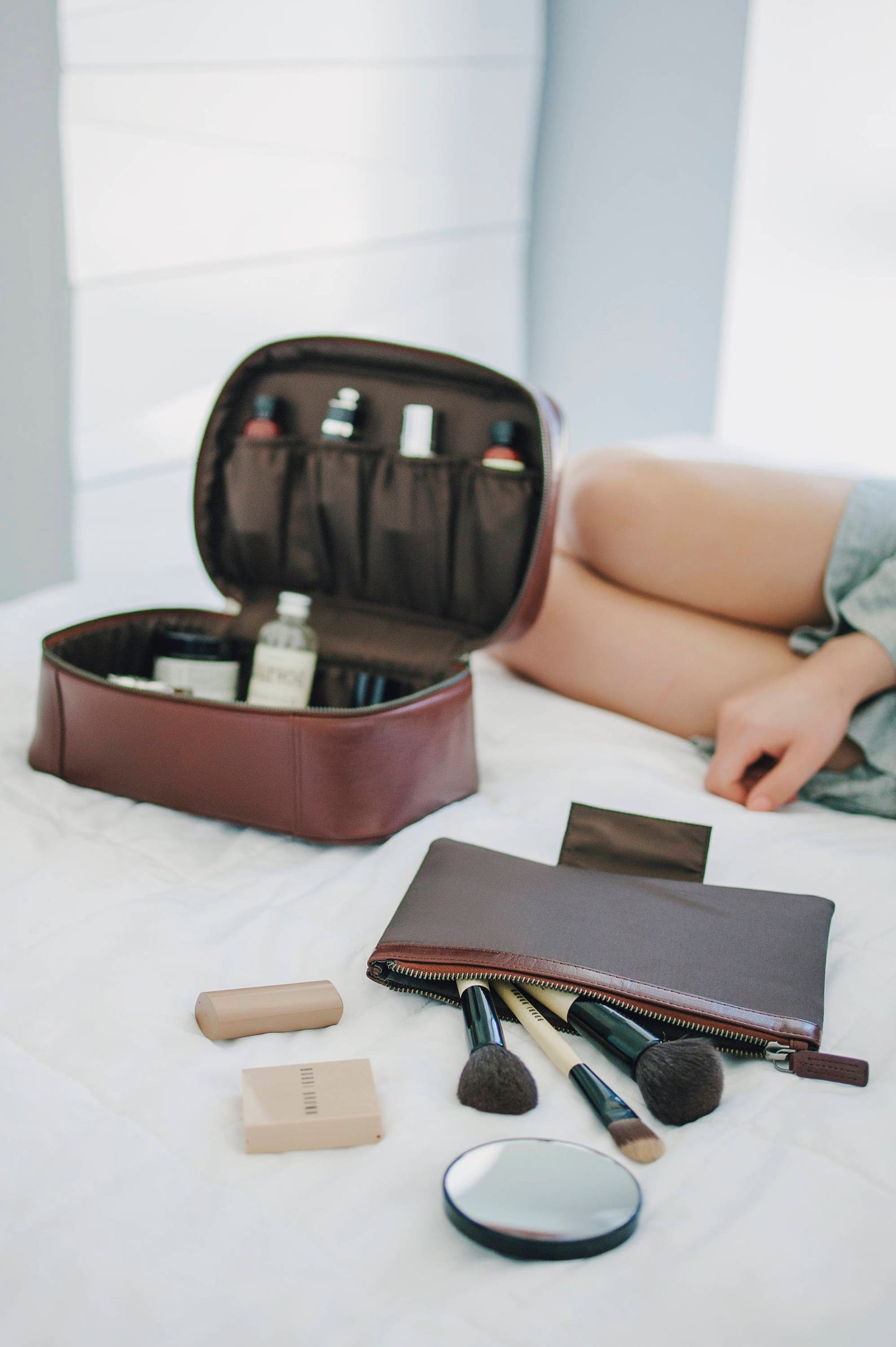 Monogrammed large toiletry bag Shaving bag leather Leather | Etsy