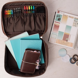 Planner Bag Leather - Planner Accessories - Personalized Planner ...