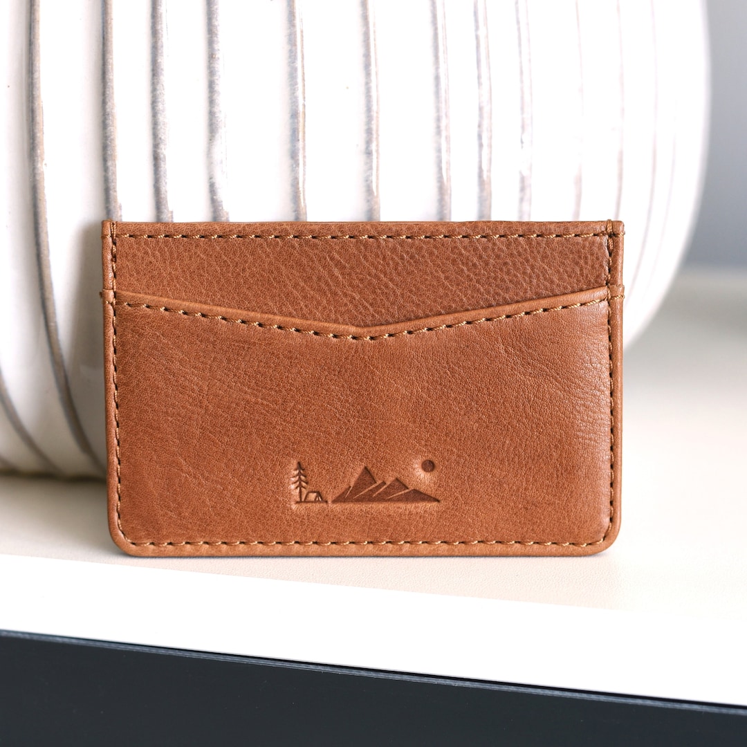 Small Leather Credit Card Holder – Personalized Mini Wallet for Women ...