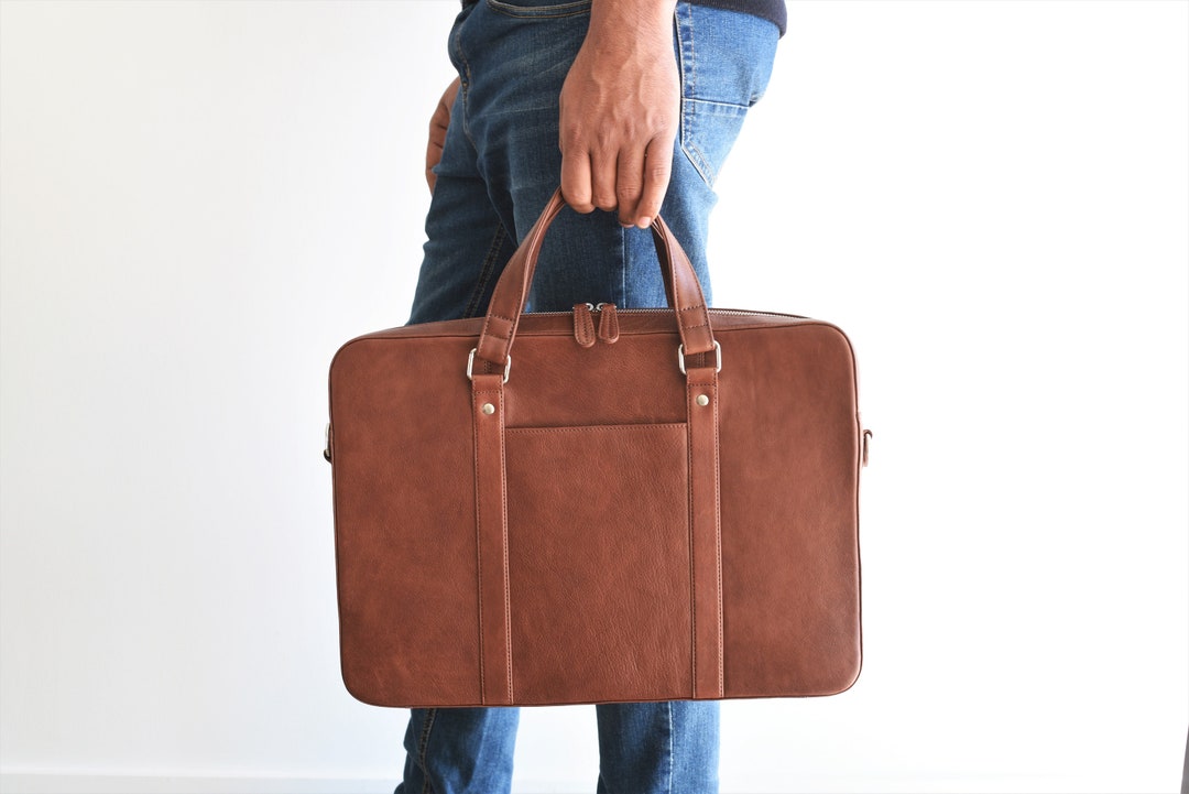 Men's Leather Briefcase 2.0 - Leather Briefcase Men - Laptop Bag ...