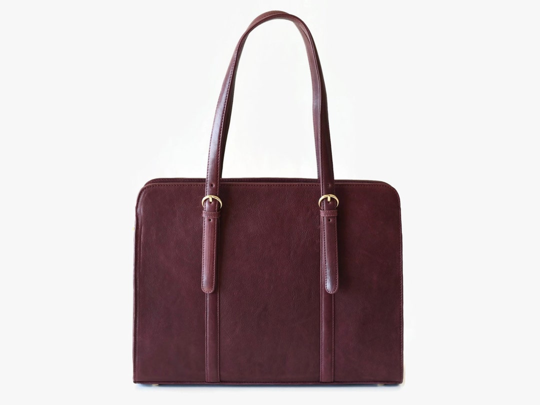 Leather Laptop Bag for Realtors – Real Estate Agent Work Tote Fits ...