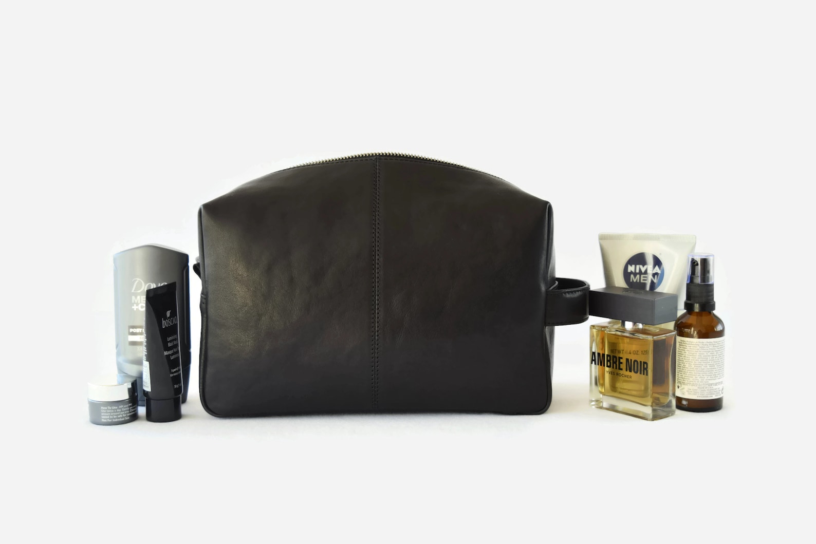 Black Leather Shaving Bag Mens Toiletry Bag Black Dopp Kit - Etsy