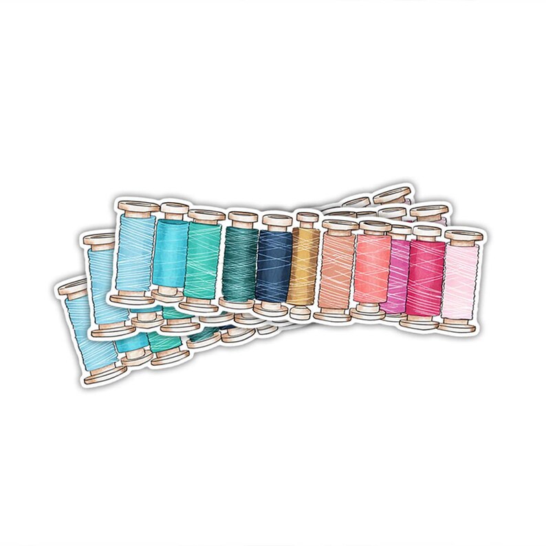 Colorful Spool of Thread Sticker, Sewing Decal (3 Pcs) - Etsy