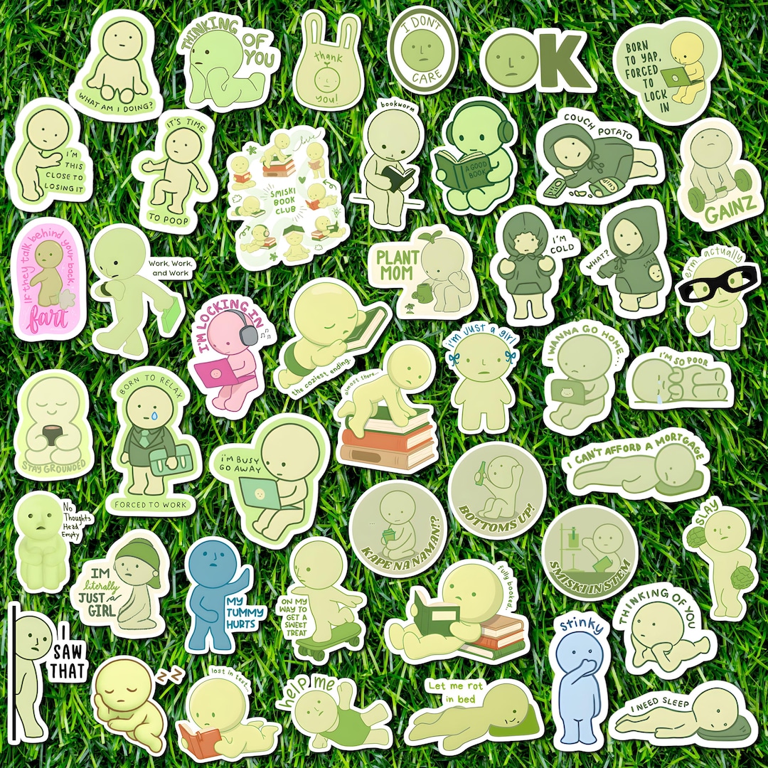 Smiski Quotes Sticker Pack – Funny Waterproof Vinyl Decals - Etsy