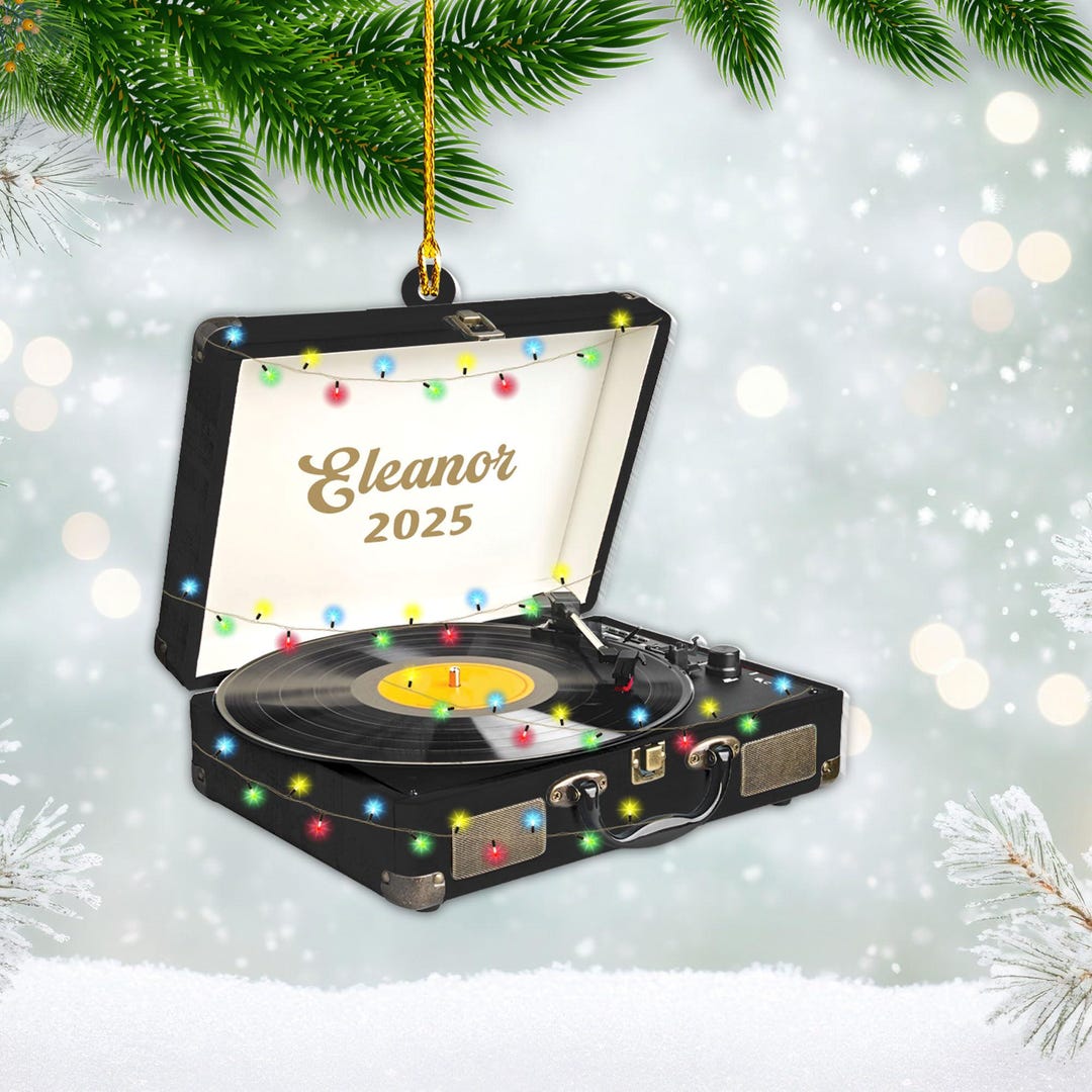 Personalized Turntable Record Player 2D Flat Ornament, Gift for Vinyl ...