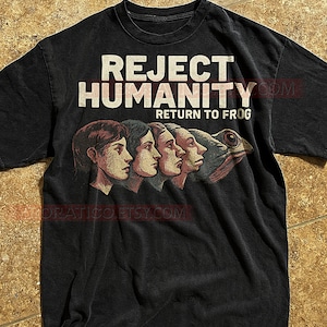 Reject Humanity Return to Frog T-shirt, Retro Cartoon Frog Meme ...