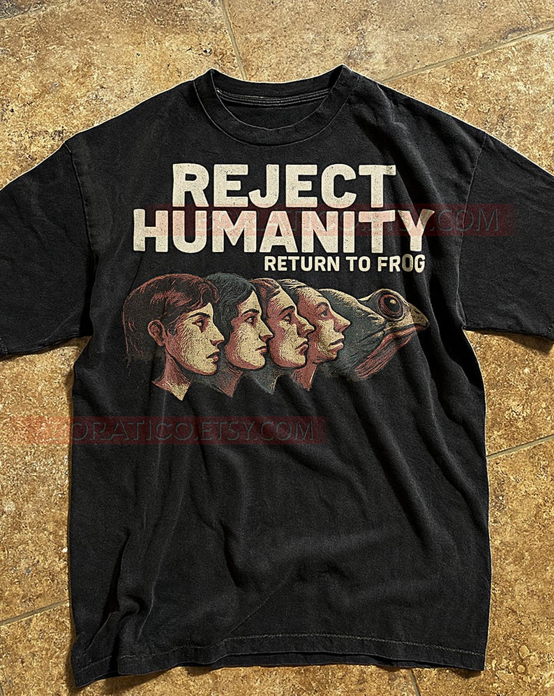 Reject Humanity Return to Frog T-shirt, Retro Cartoon Frog Meme ...