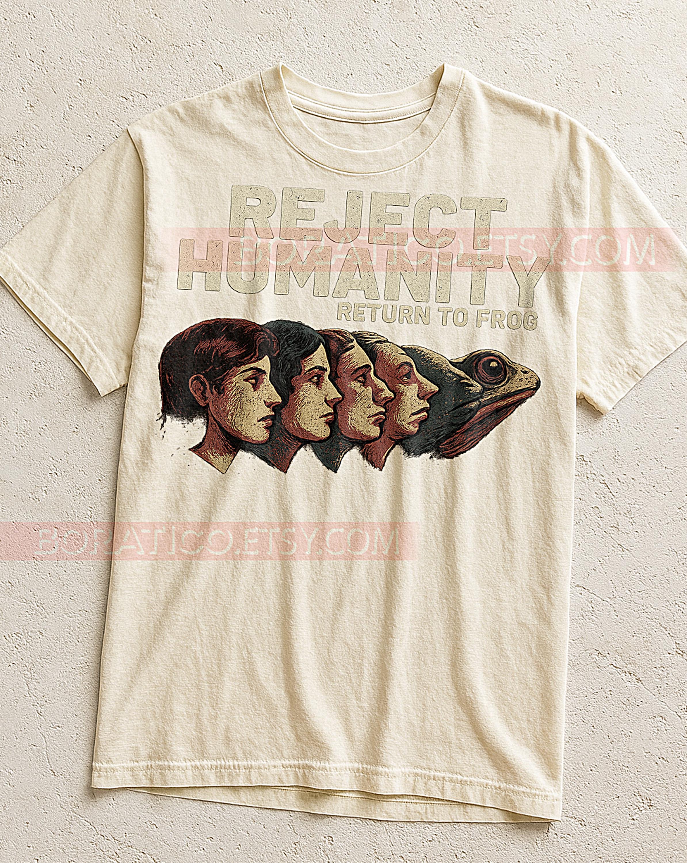 Reject Humanity Return to Frog T-shirt, Retro Cartoon Frog Meme ...