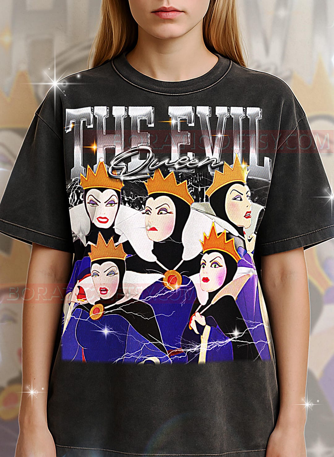 The Evil Queen T-shirt, Vintage Villain Animated Sorceress Classic Film ...