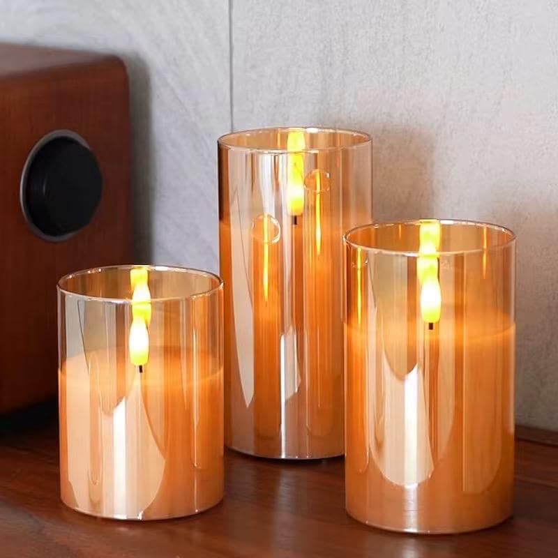 Light up Candle in Glass - Etsy Canada