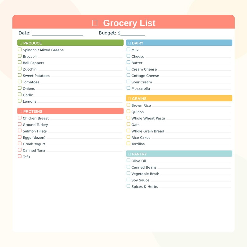 2026 Meal Prep Planner | Weekly Meal Plan, Grocery List, Recipes (PDF ...