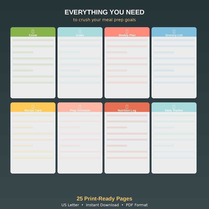 2026 Meal Prep Planner | Weekly Meal Plan, Grocery List, Recipes (PDF ...