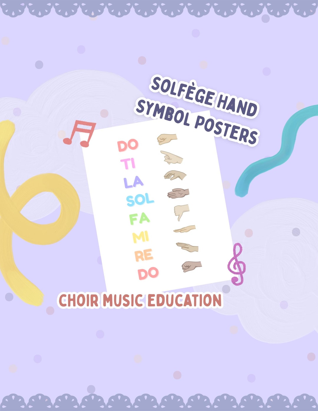 Rainbow Solfège Hand Sign Posters - Etsy