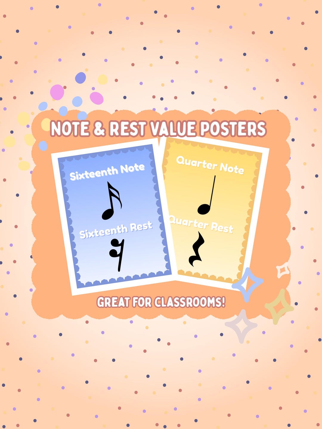 Note & Rest Value Posters - Etsy