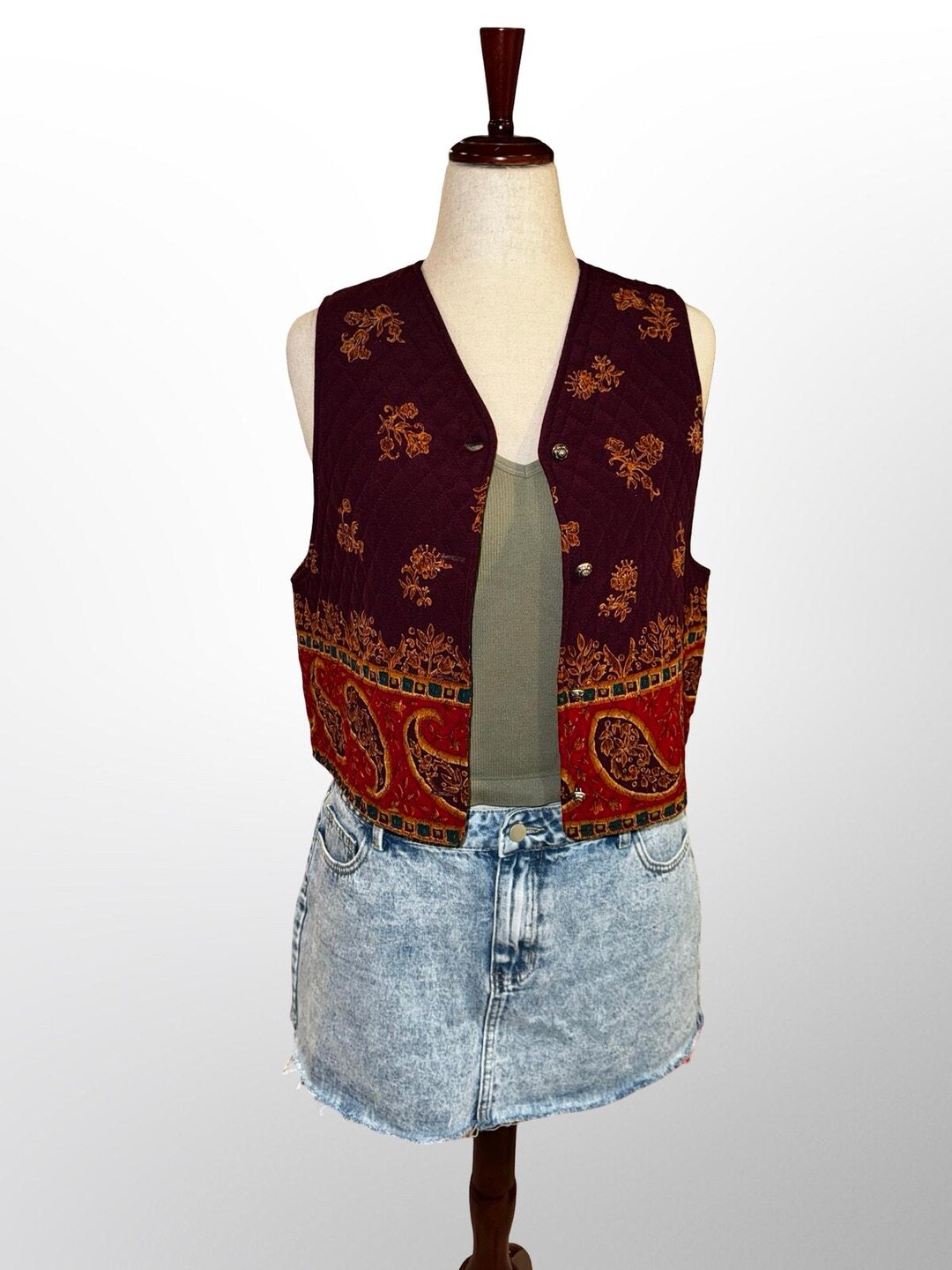 Women’s Jessica Tierney Quilted Paisley Vest Size 12 - Etsy