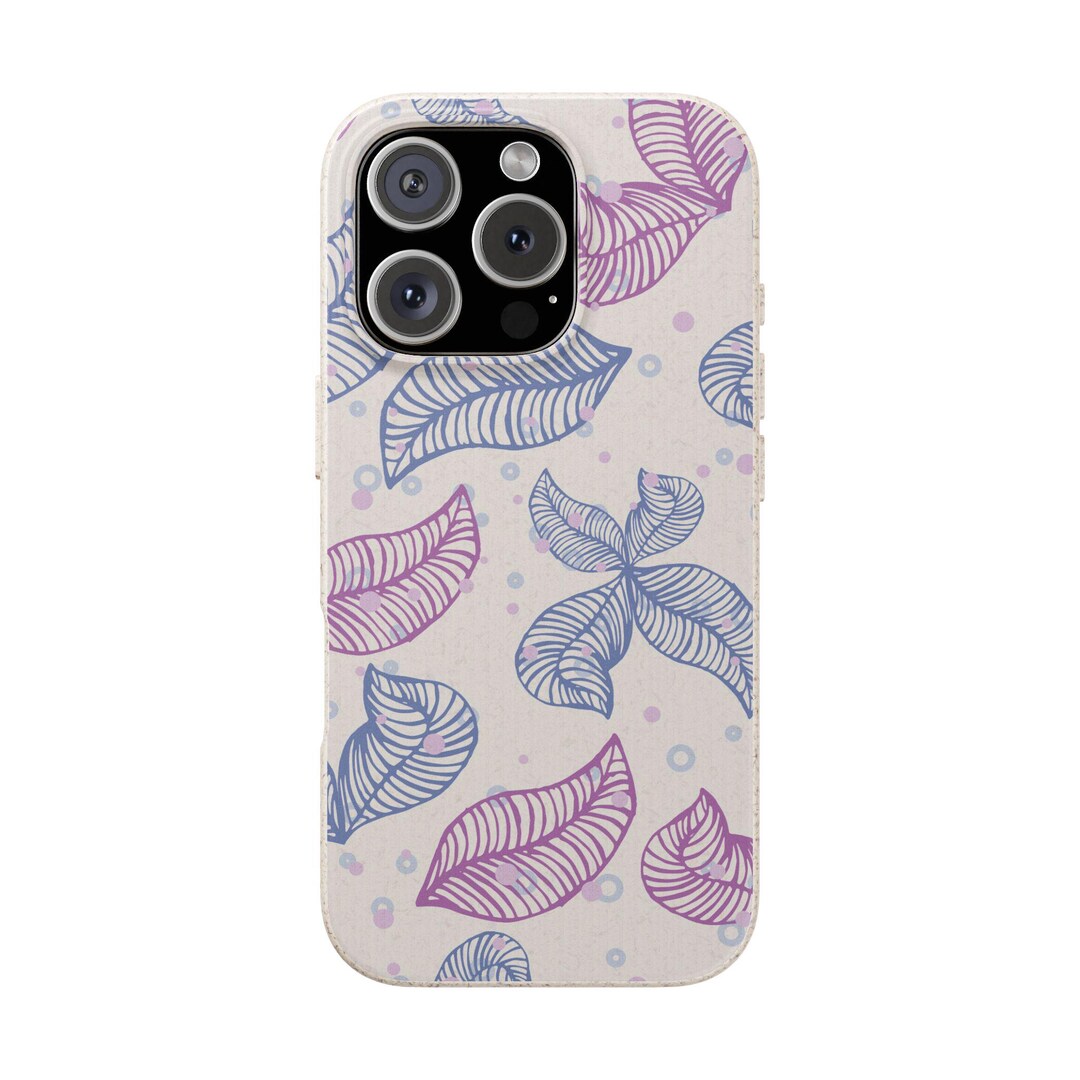 Biodegradable Colourful Leaf Print Mobile Phone Case | Eco-friendly ...