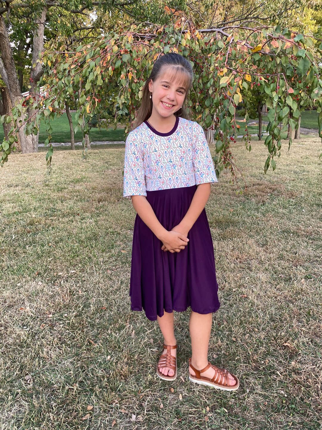 Flora of Our Lady Purple Twirl Dress Custom Size Liturgical Living ...