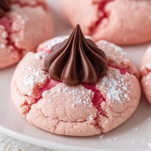 Strawberry Kiss Cookies – Soft Pink Valentine Cookies With Chocolate ...