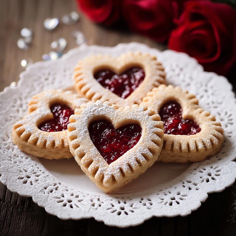 Linzer Heart Cookies With Raspberry Jam – Valentine’s Day Decorated ...