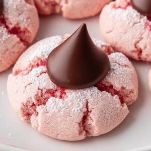 Strawberry Kiss Cookies – Soft Pink Valentine Cookies With Chocolate ...