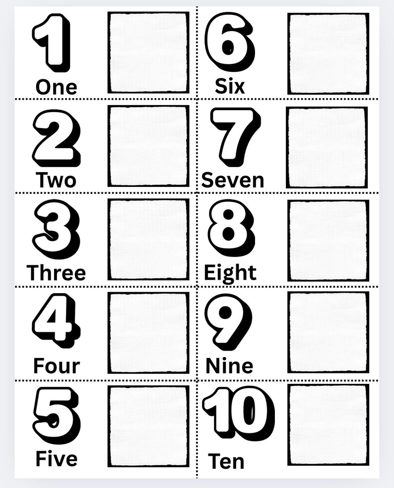 Count to 10 Matching Activity | Printable Numbers and Fingers Cut ...