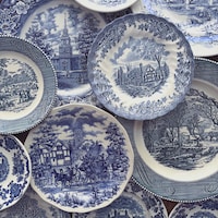 Churchill | Imari Pattern | Set of 4 | Side Plates | Floral Blue Red ...