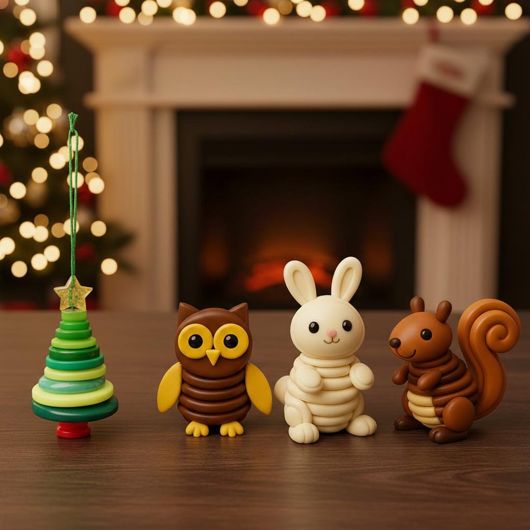 DIY Button Santa Craft Kit | Christmas Ornament Making Set | Festive ...
