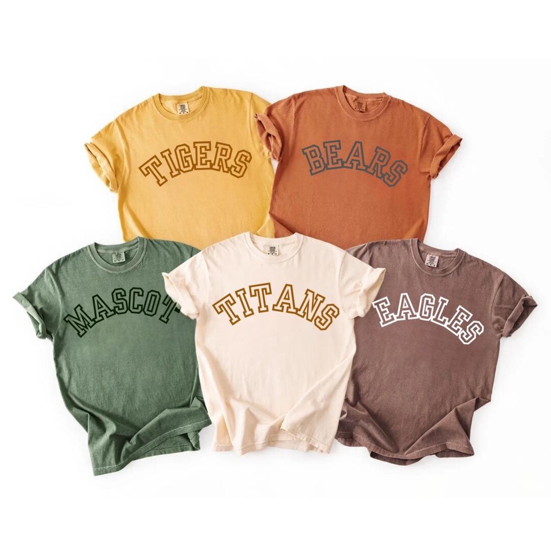 Comfort Colors® Custom School Mascot Tshirt,school Logo Shirt,team ...