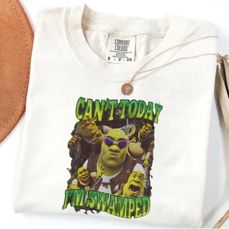 Comfort Colors Funny Shrek Meme Shirt: Can't Today I'm Swamped - Etsy