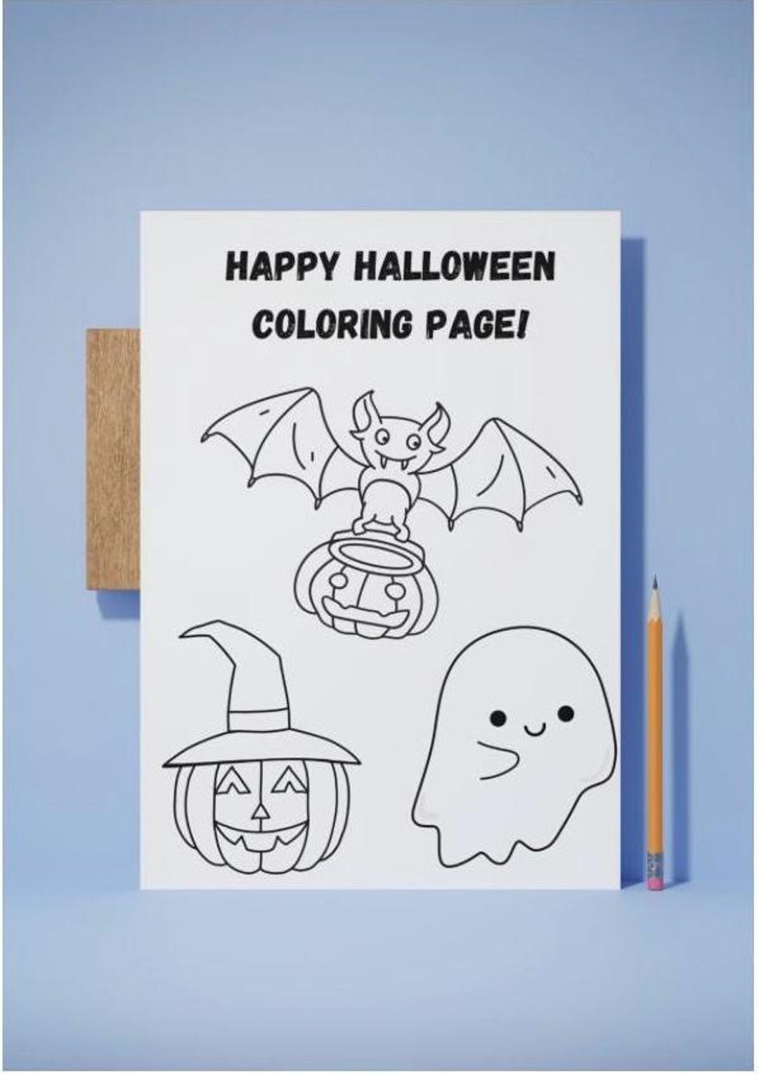 Halloween Coloring Page | Kids Classroom Games - Etsy