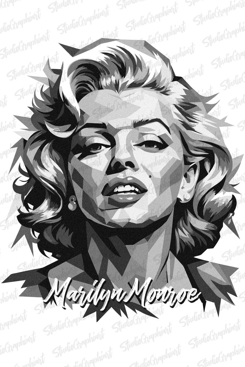 Marilyn Monroe Inspired Laser Engraving File | Monochrome Geometric ...
