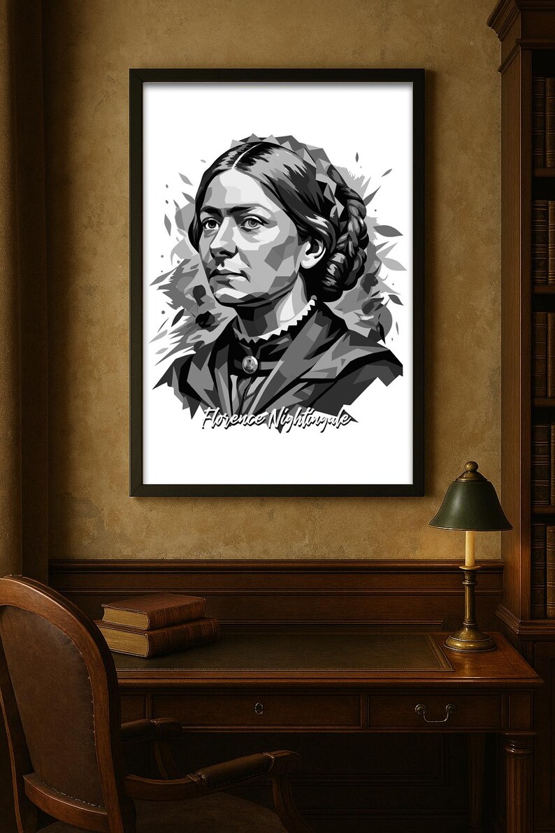 Florence Nightingale Inspired Laser Engraving File | Monochrome ...