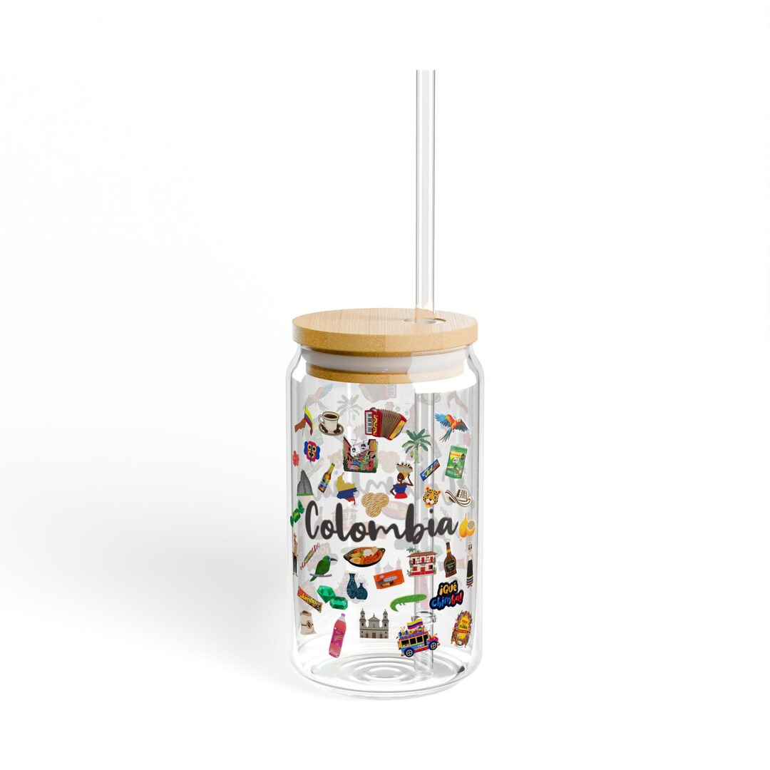 Colombia Travel Collage Sipper Glass - Etsy