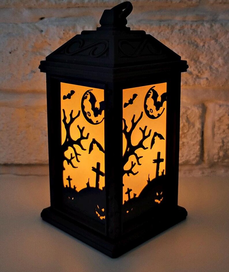 Colorful 3D Printed Spooky Halloween Hanging Lanterns With LED Lights ...