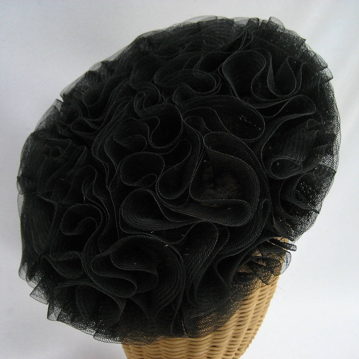 Vintage Ladies Hat Black Mesh Frilly Pillbox Norman-paulvin - Etsy