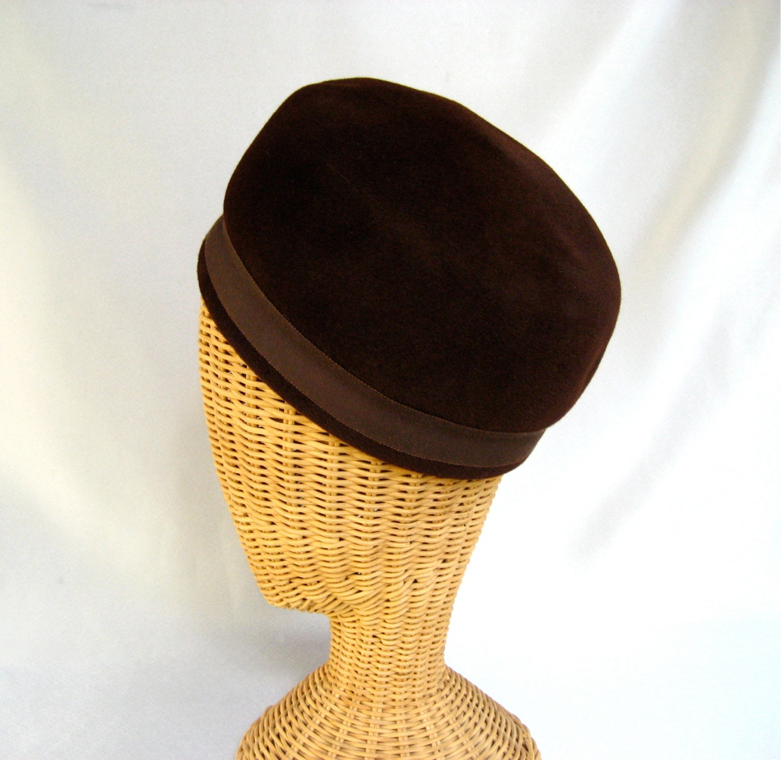 Vintage Ladies Hat Brown Velour Fur Toque Bubble | Etsy