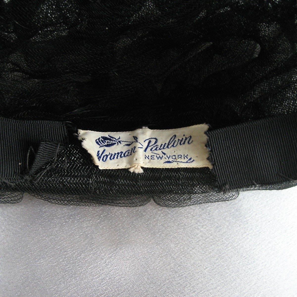 Vintage Ladies Hat Black Mesh Frilly Pillbox Norman-paulvin - Etsy