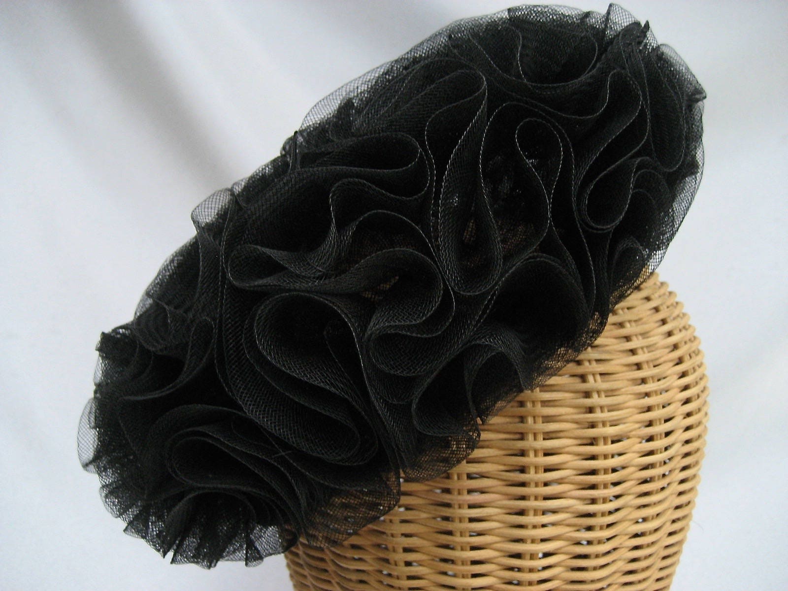 Vintage Ladies Hat Black Mesh Frilly Pillbox Norman-paulvin - Etsy