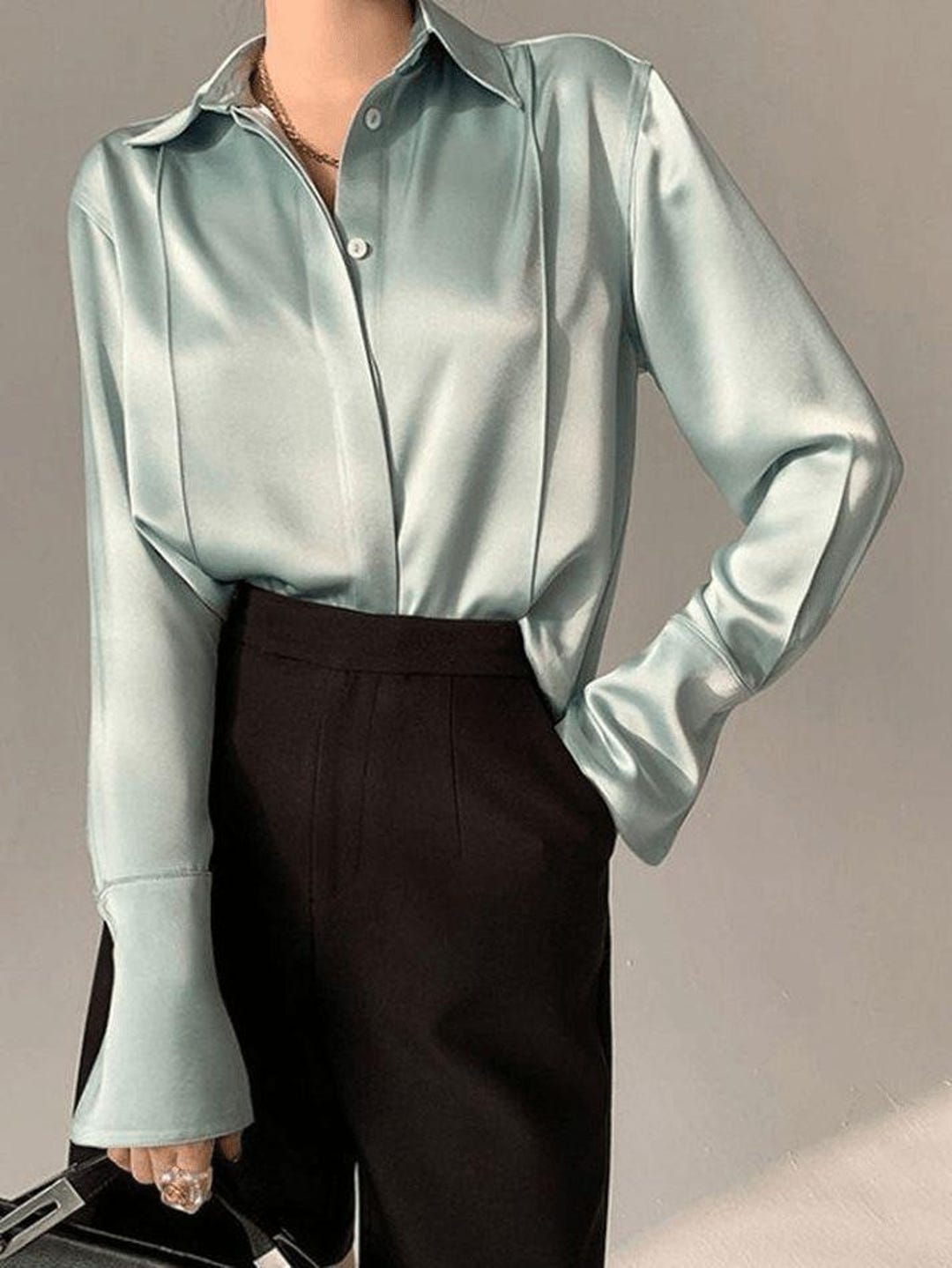 Silk Blouses for Women | Elegant Long Sleeve Office Wear | Luxury Women ...