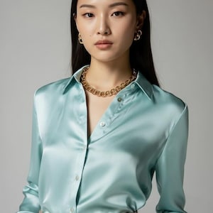 Silk Shirt for Women | Elegant Long Sleeves Silk Shirt | Formal Top ...