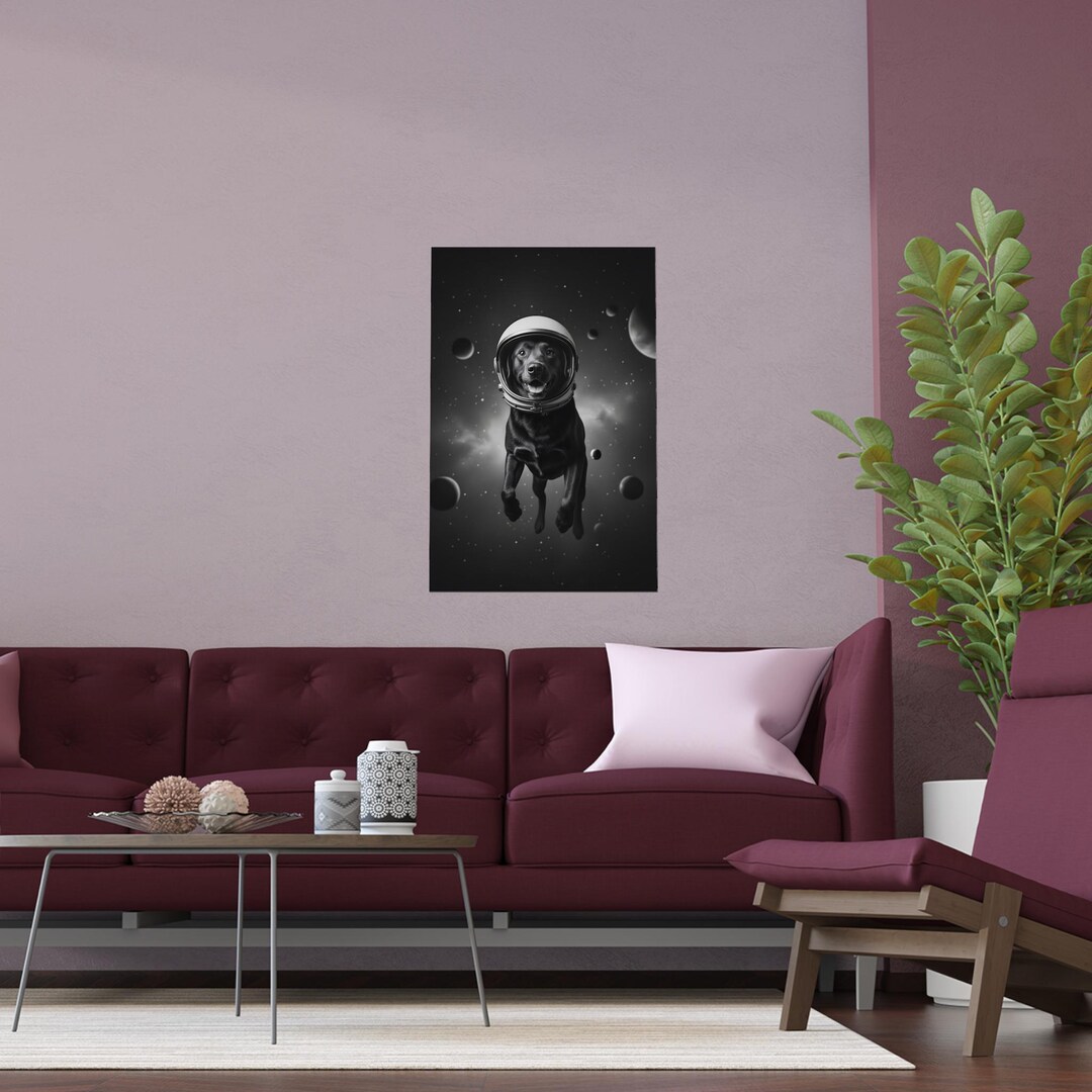 Black Labrador Retriever Silk Poster, Space Dog Art Print - Etsy