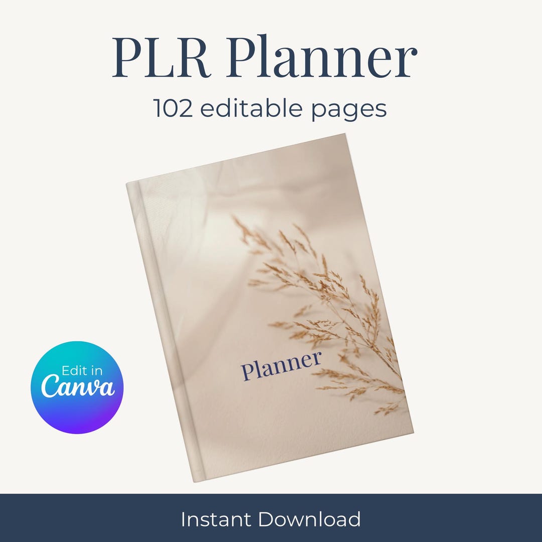 PLR Planner | Editable Canva Template | 102 Pages - Etsy